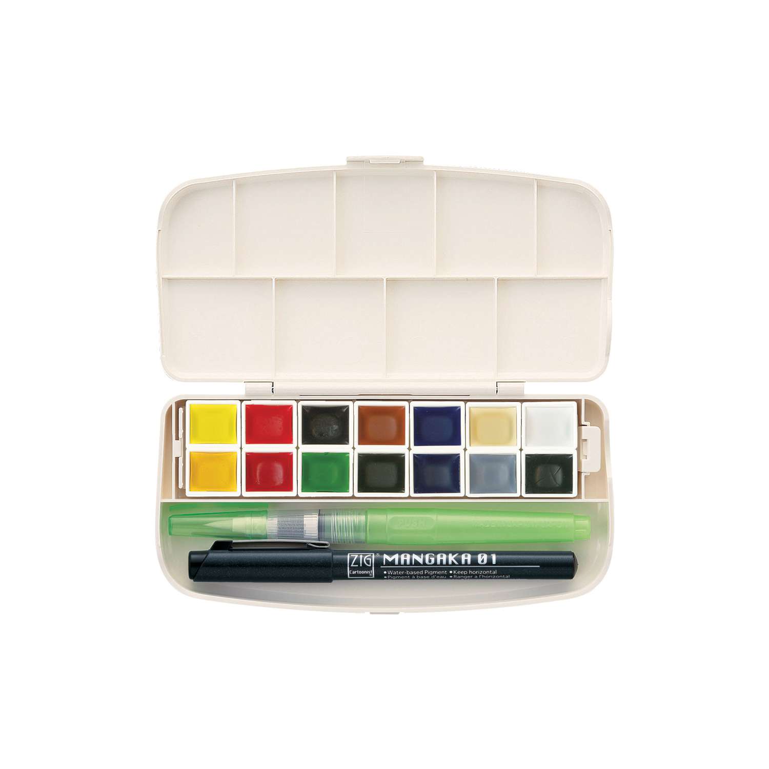 Kuretake ZIG® Gansai Tambi Aquarellfarben Set mit 14 Farben